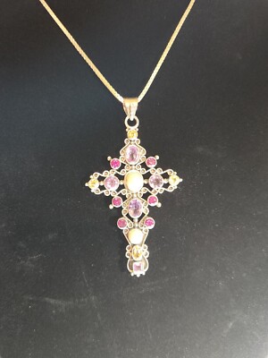 Nicky Butler Multi Gemstone. 925 Cross Necklace | eBay