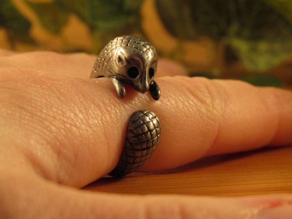 Hedgehog Ring - Adjustable Wrap Ring Silver Bronze Animal Pet Jewelry ...