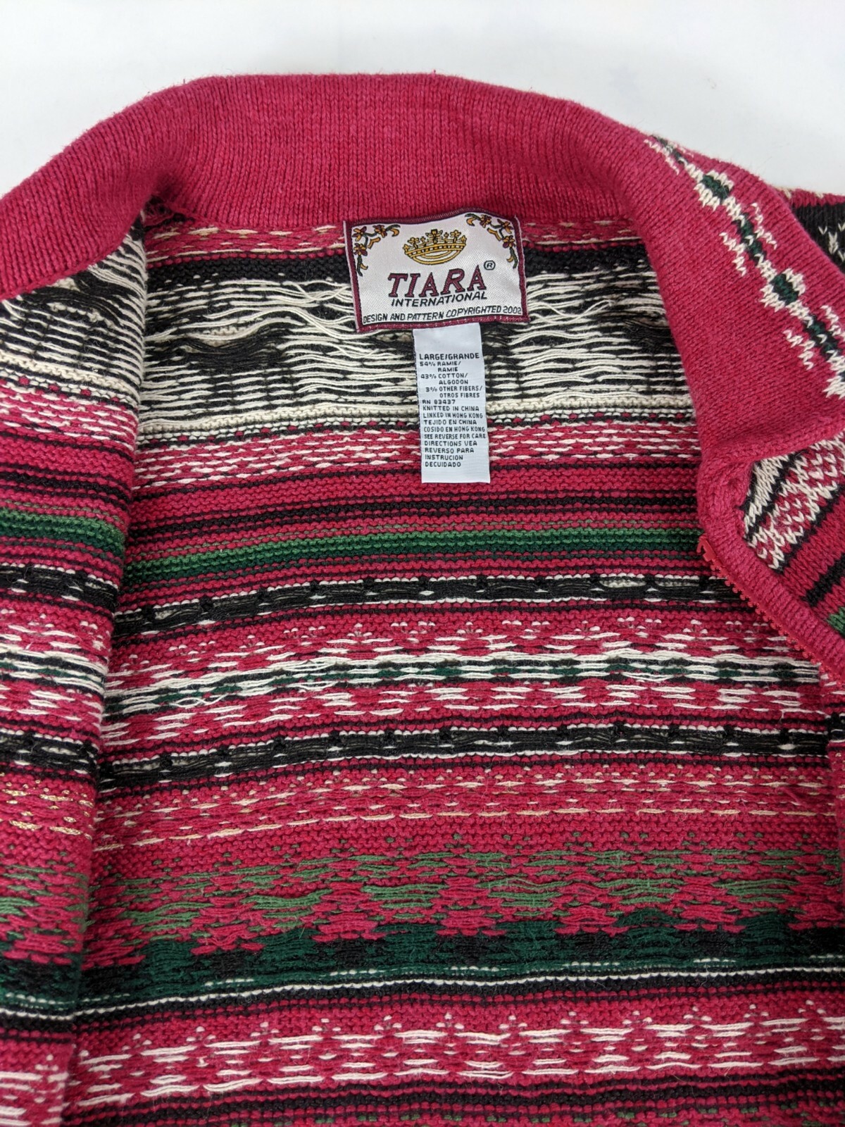 Tiara International Fair Isle Zip Up Cardigan Sweater… - Gem