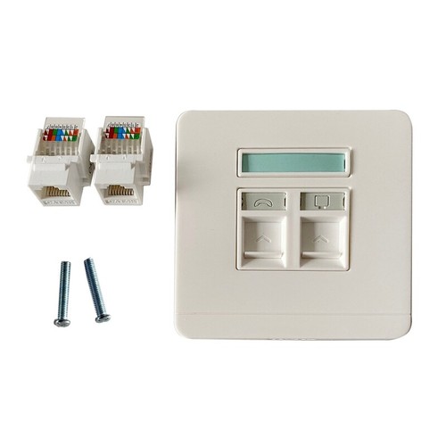 86mm Gigabit Dual-Pass Cat5E Rj45 Wall Plug LAN Internet Plug Toolless ...