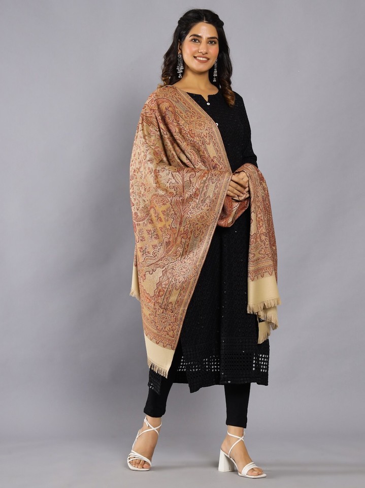 Large Superior Jamavar Shawl Paisley Jamawar from India Pashmina Stole ...