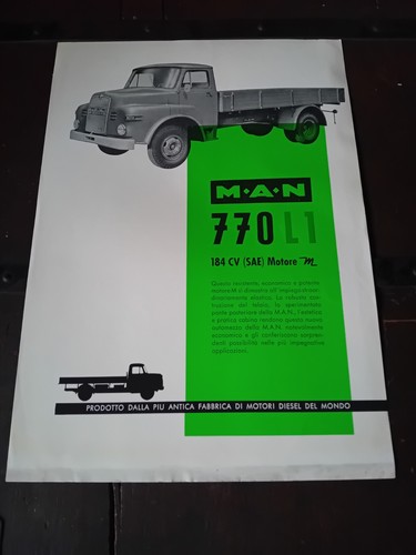 MAN 770 L1 TRUCK OLDTIMER CAMION EPOCA Brochure originale lingua ...
