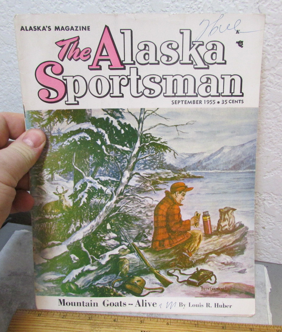 vintage September 1955 Alaska Sportsman magazine, great cover art, ok ...