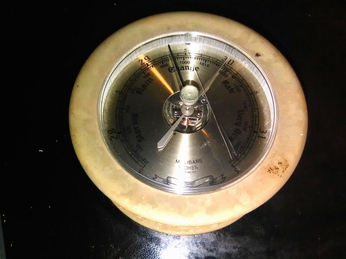 Vintage Nautical Ship Barometer Millibars Inches With Vintage Patina | eBay