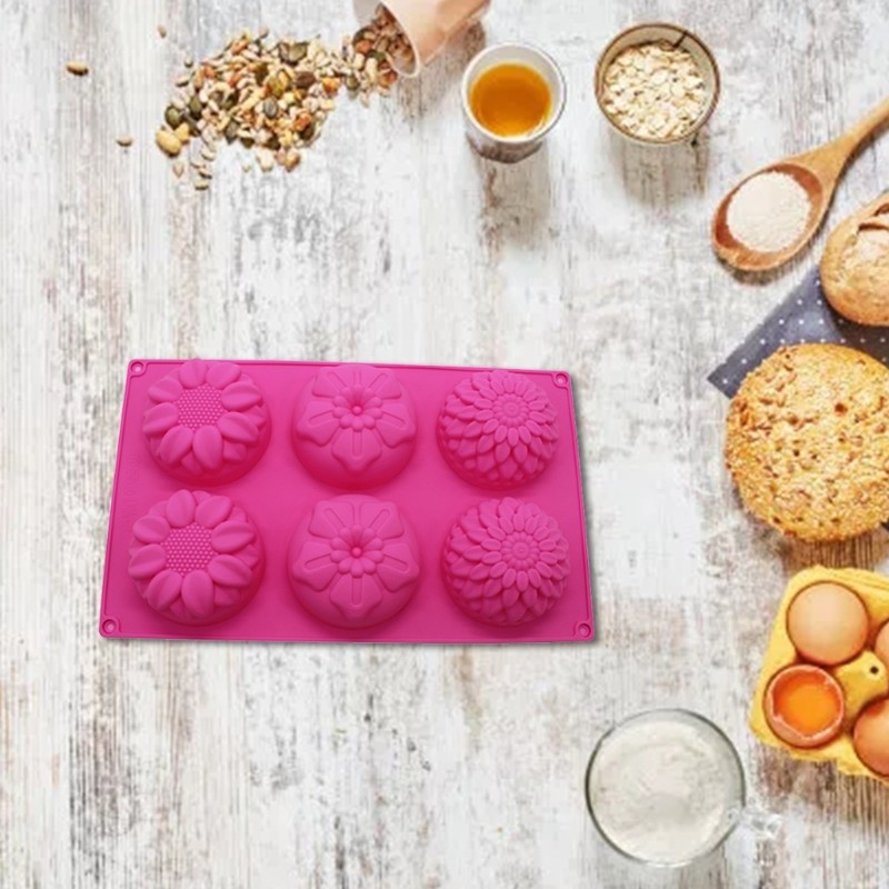 6 Holes Chocolate Mould Candy Mold Flower Shapes Baking Accessories ...