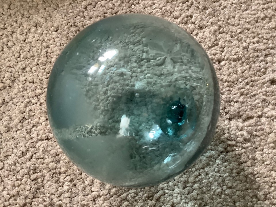 2 vintage Aqua Blue Glass Fishing Net Float Ball Globe | eBay