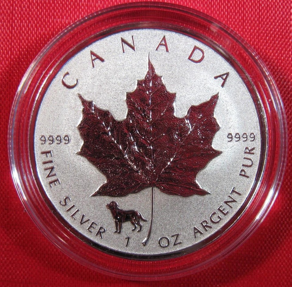 2018 Silver $5 Maple DOG Privy .9999 1 oz ~ Reverse Proof LOW 100,000 ...