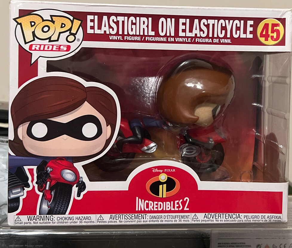FUNKO POP! DISNEY PIXAR INCREDIBLES 2 ELASTIGIRL ON ELASTICYCLE #45 | eBay