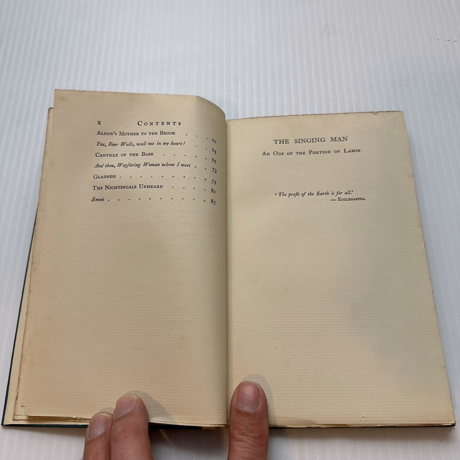The Singing Man A Book Of Songs And Shadows Peabody 1911 1st/1st Unread ...