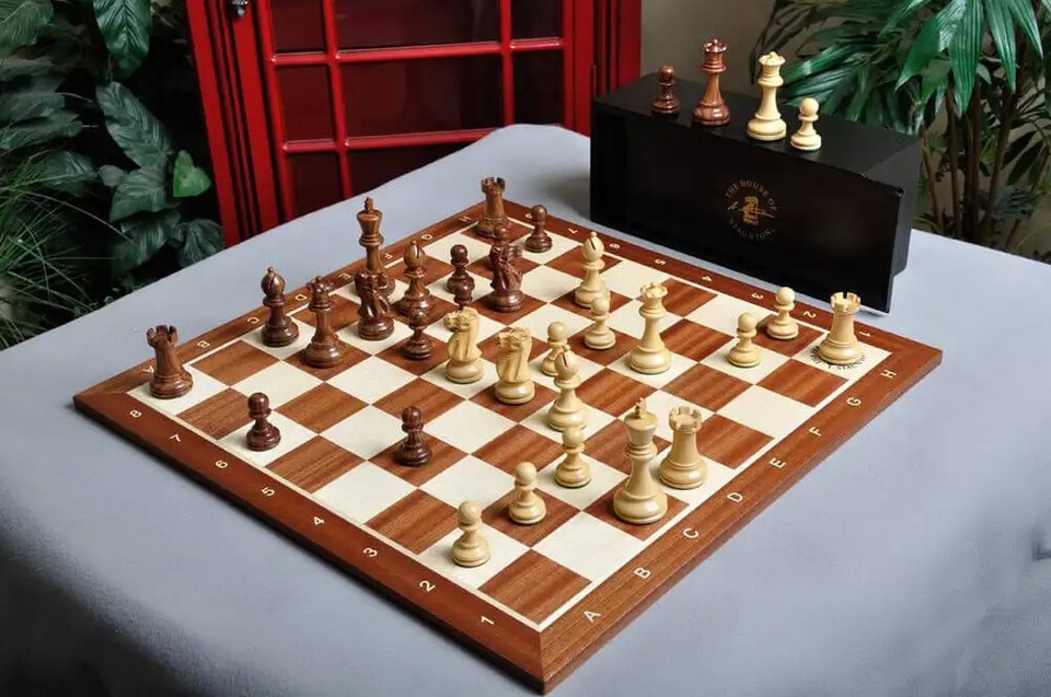 Grandmaster Chess Set, Box & Board Combination - Golden Rosewood ...