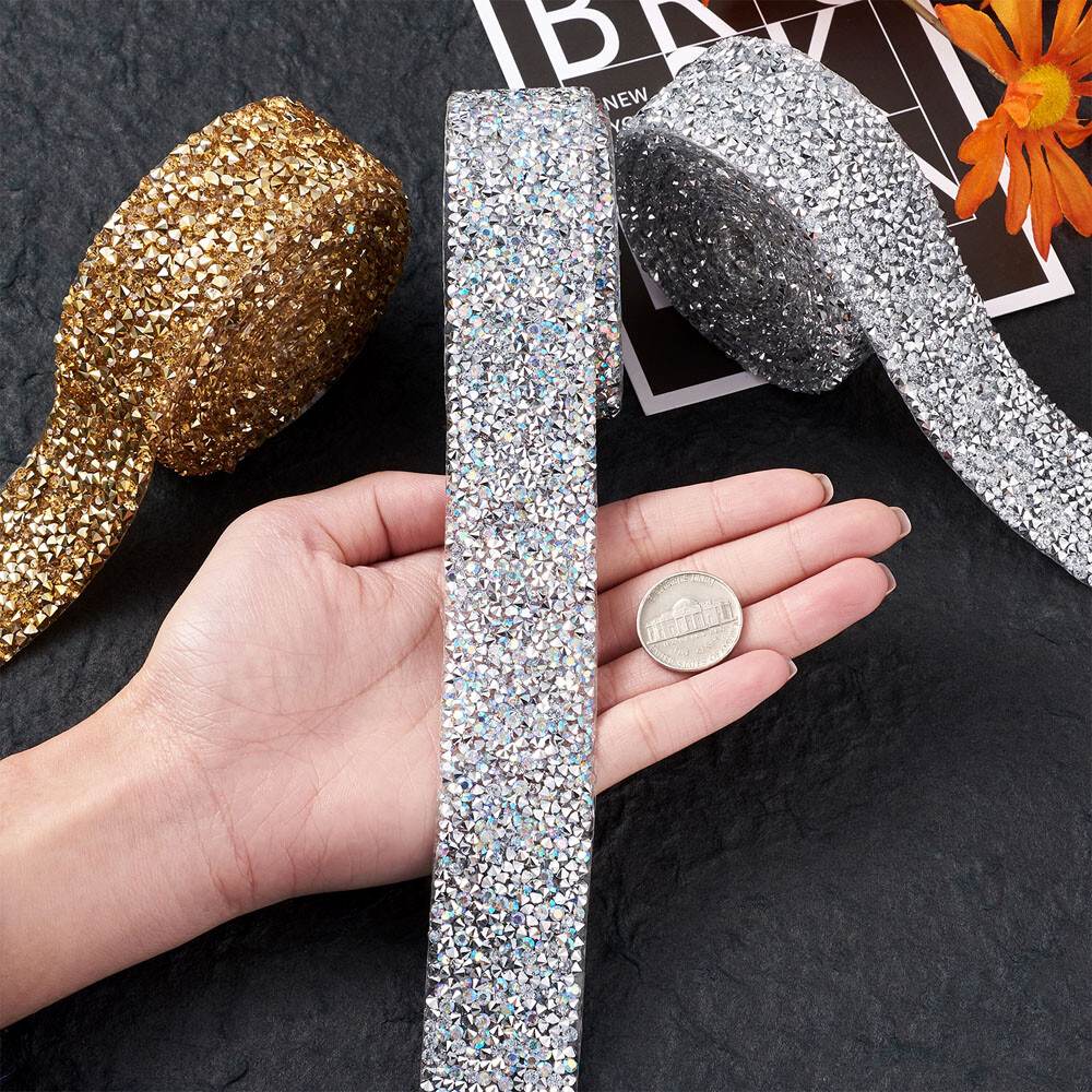 6Yards /Set Glitter Rhinestone AB Color Hotfix Resin Diamond Banding ...