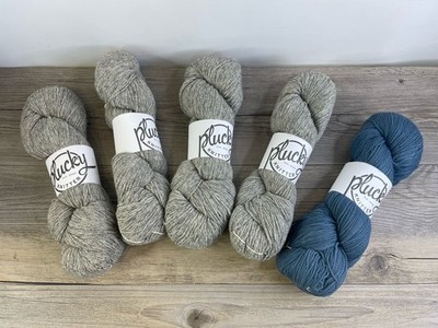 Plucky Knitter Yak Yarn Lot Yakkity Old Mill Gray Selvedge Blue 5 ...