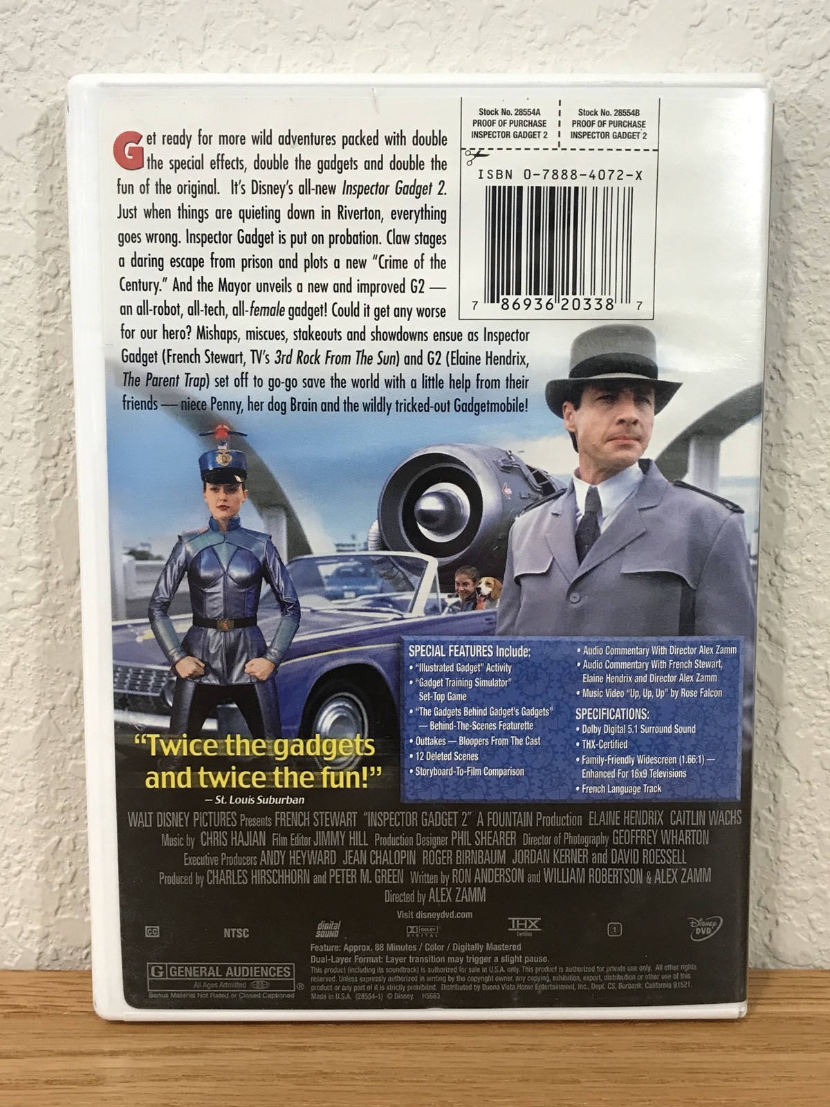 INSPECTOR GADGET 2 (DVD, 2003) DISNEY w/SCENE SELECTION INSERT REGION 1 ...