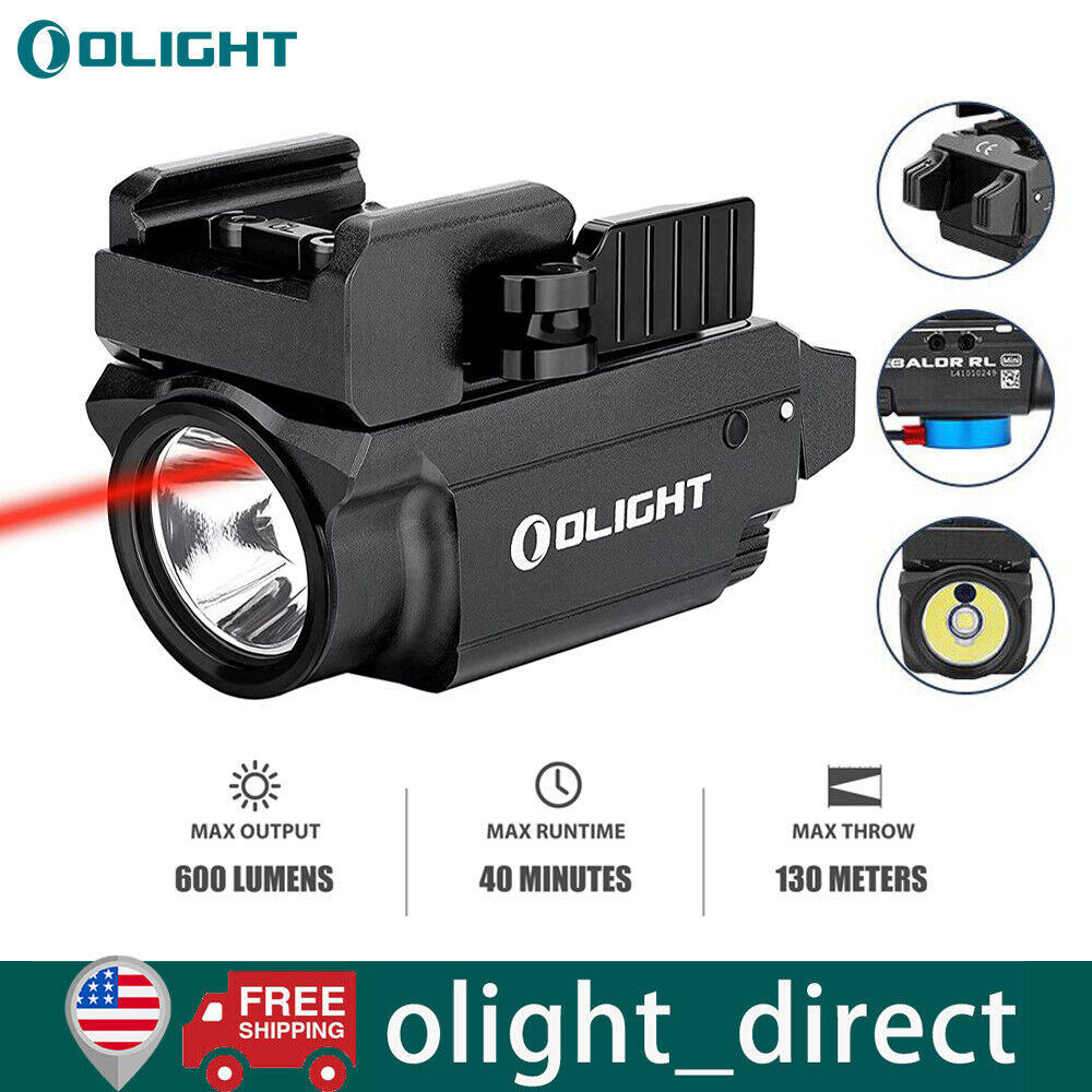 OLIGHT Baldr RL Mini 600-lumen Rail Mounted LED Tactical Light Pistol ...