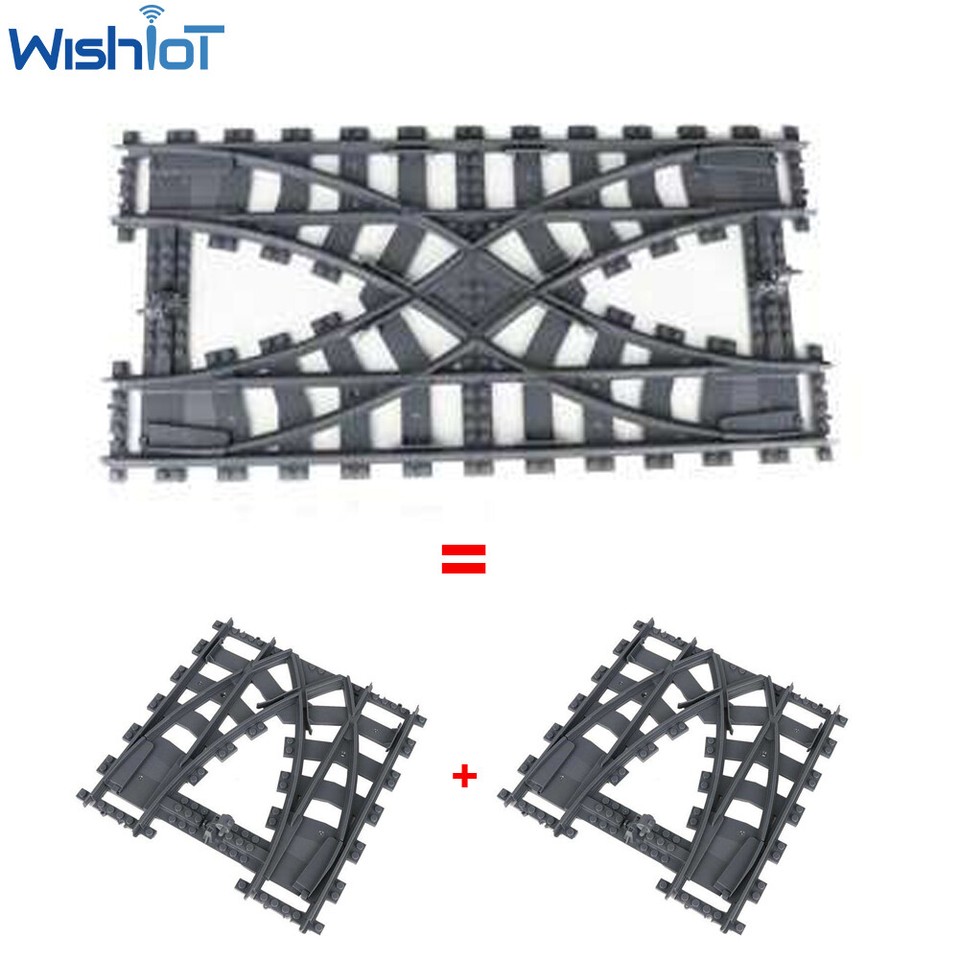 2PCS City Train Railway Crossing Track Rail Forked Straight Curved ...