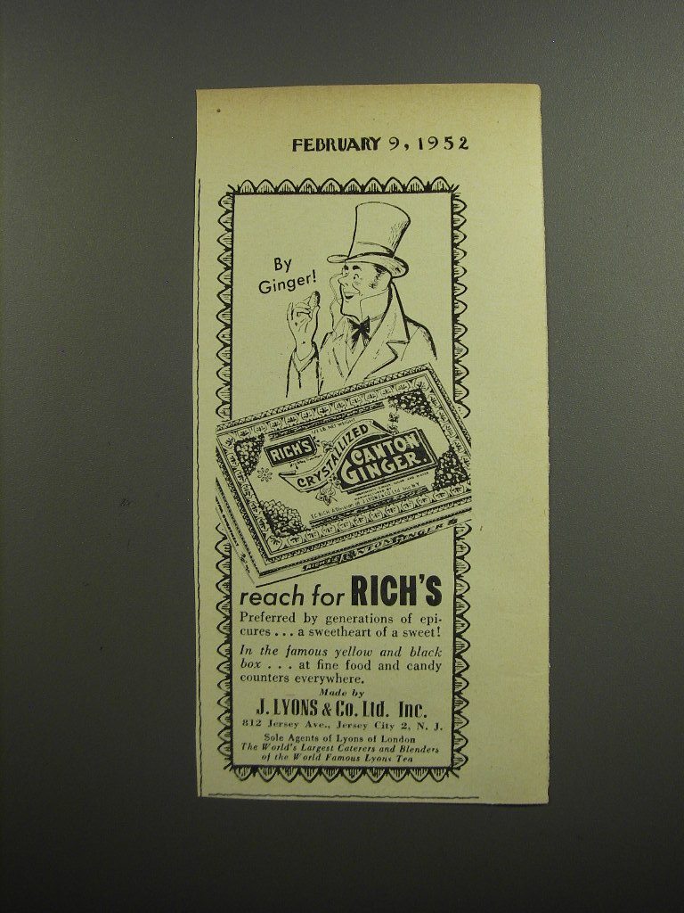 1952 Rich's Crystallized Canton Ginger Ad - By ginger! | eBay