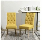 New Upholstered Parsons Dining Chairs Set of 2 Yellow Kitchen Bar Seats ...