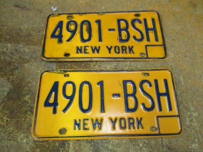 NY Orange License Plates CAMARO MUSTANG CHEVELLE GTO IMPALA CADILLAC ...