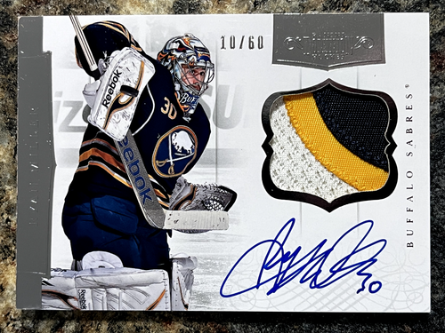 Ryan Miller 2012-13 Panini Dominion Patch Auto #9 10/60 Buffalo Sabres ...