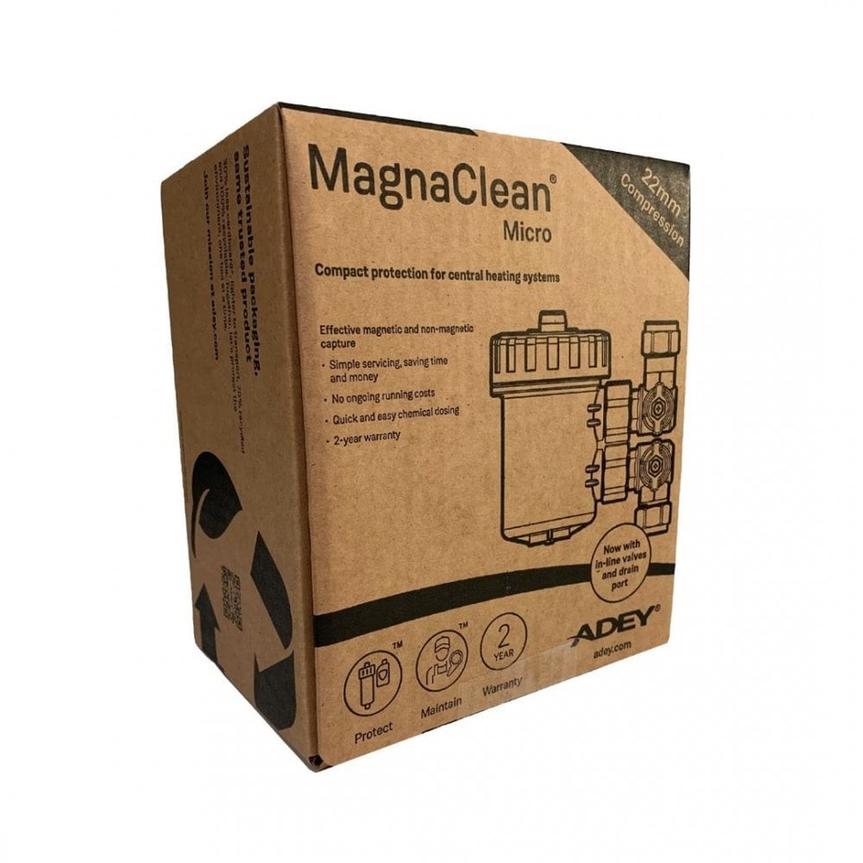 Adey Magnaclean Micro 22mm Compact Central Heating Filter Sludge ...