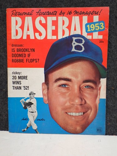 1953 BASEBALL DELL ANNUAL Magazine DUKE SNIDER COVER No Label MICKEY ...