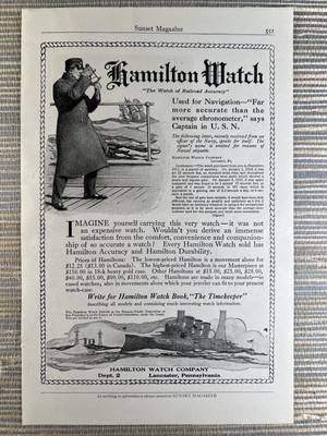 Hamilton Watch Company Lancaster PA Navy Ship 1915 Vintage Print Ad | eBay