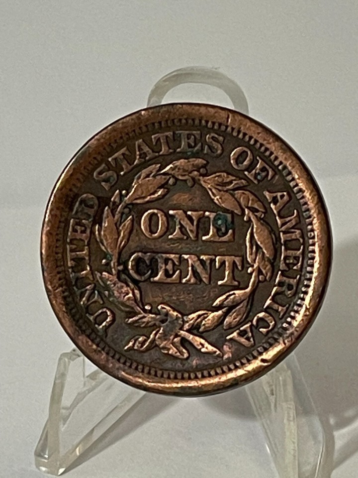 1849 Large Cent – One Cent Penny US Coin – Braided Hair Liberty ...