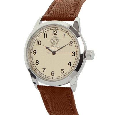 Ailager British RAF Pilot Watch - WW2 Air Ministry Reproduction- Brown ...