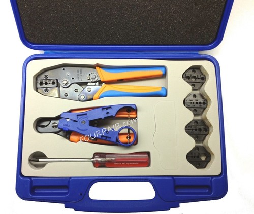 Professional Coax Coaxial Cable Tool Kit - Crimper Stripper Cutter RG58 ...