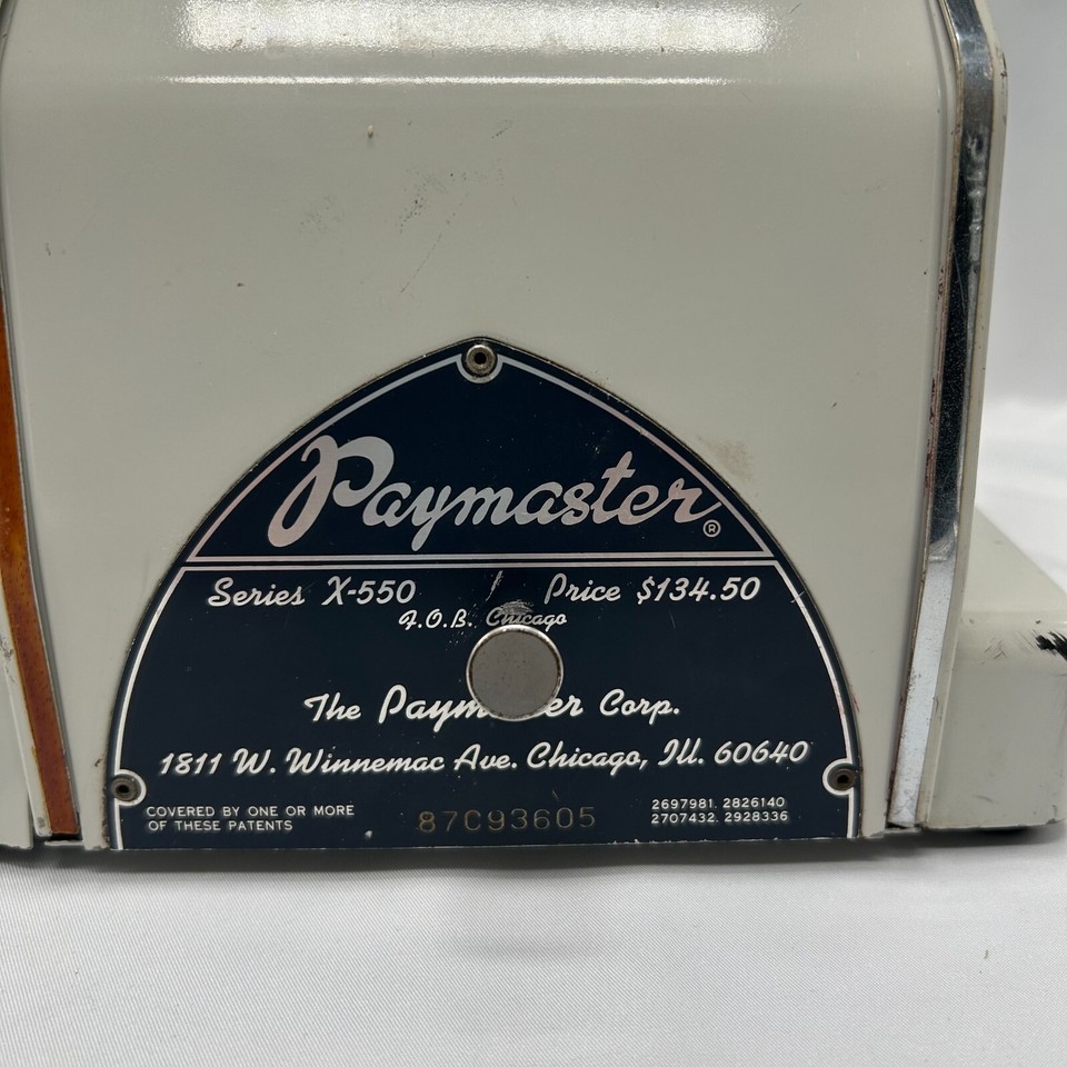 VINTAGE Paymaster Series X-550 Check Writer 7 Column - No Key | eBay