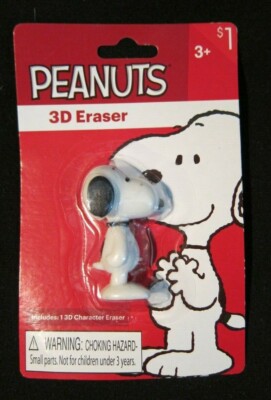 SNOOPY 3D ERASER COLLECTIBLE BRAND NEW SEALED PEANUTS CHARLIE BROWN ...