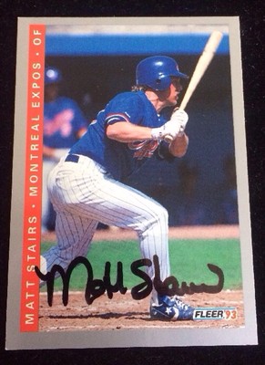 MATT STAIRS 1993 FLEER Autographed Signed AUTO Baseball Card 464 EXPOS ...