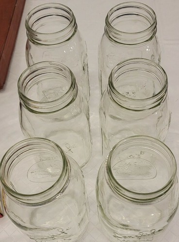6 Longlife Vintage Quart Mason Jars No Lids USA NOS | eBay