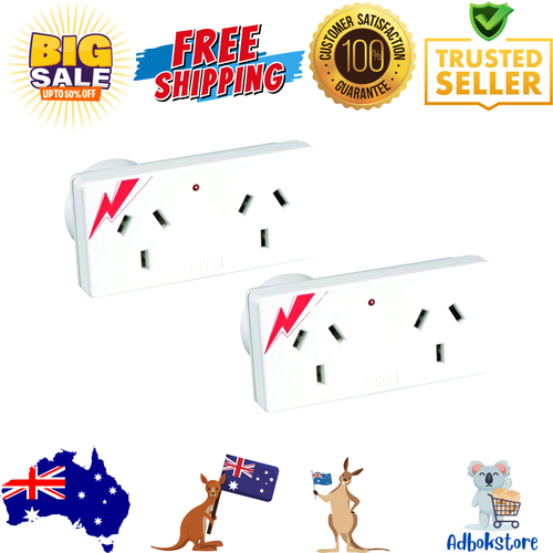 2x HPM Surge Protector Double Power Point Adapter Protection AU Plug ...
