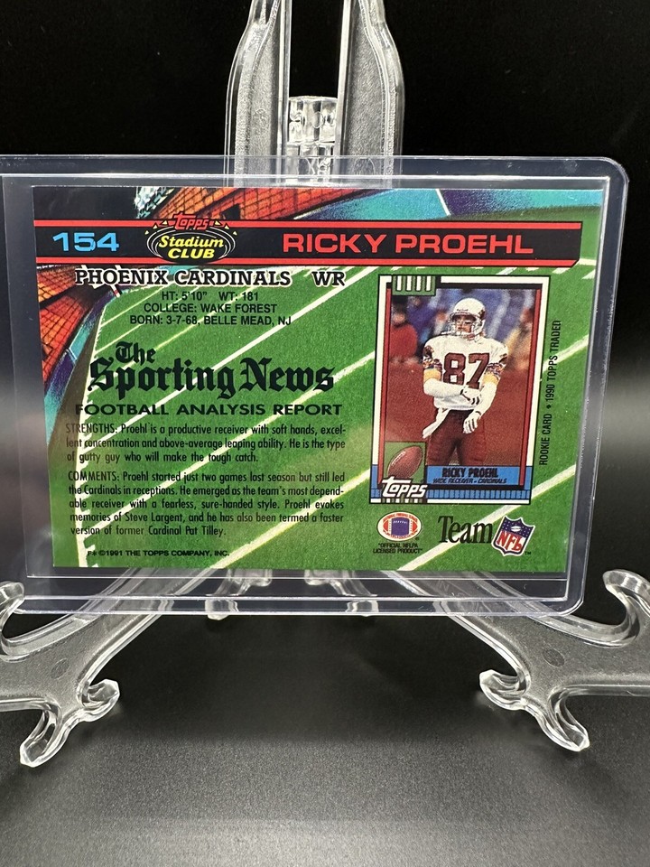 Ricky Proehl 1991 Stadium Club Football Card 154 Phoenix Cardinals | eBay