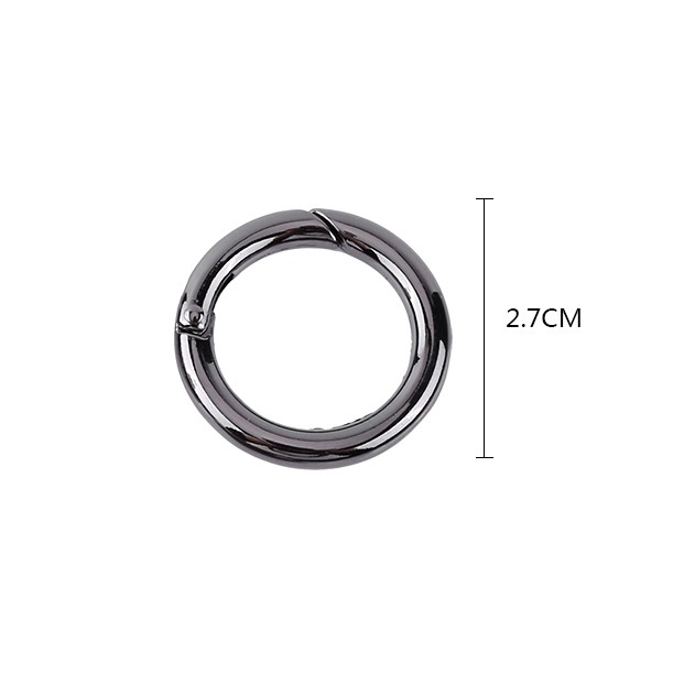 ^5PCS Zinc Alloy Round Carabiner Spring Snap Clips Hook Keychain ...