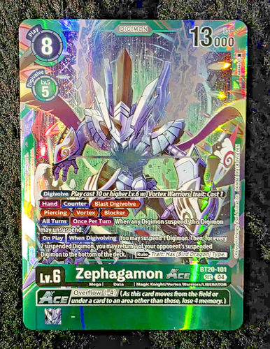 Digimon Card Zephagamon Ace BT20-101 Secret Rare Special Booster 2.5 | eBay