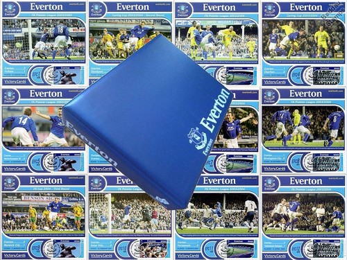 2003-04 EVERTON FC Football Club Stamp Album & Victory Card Maxi Covers ...