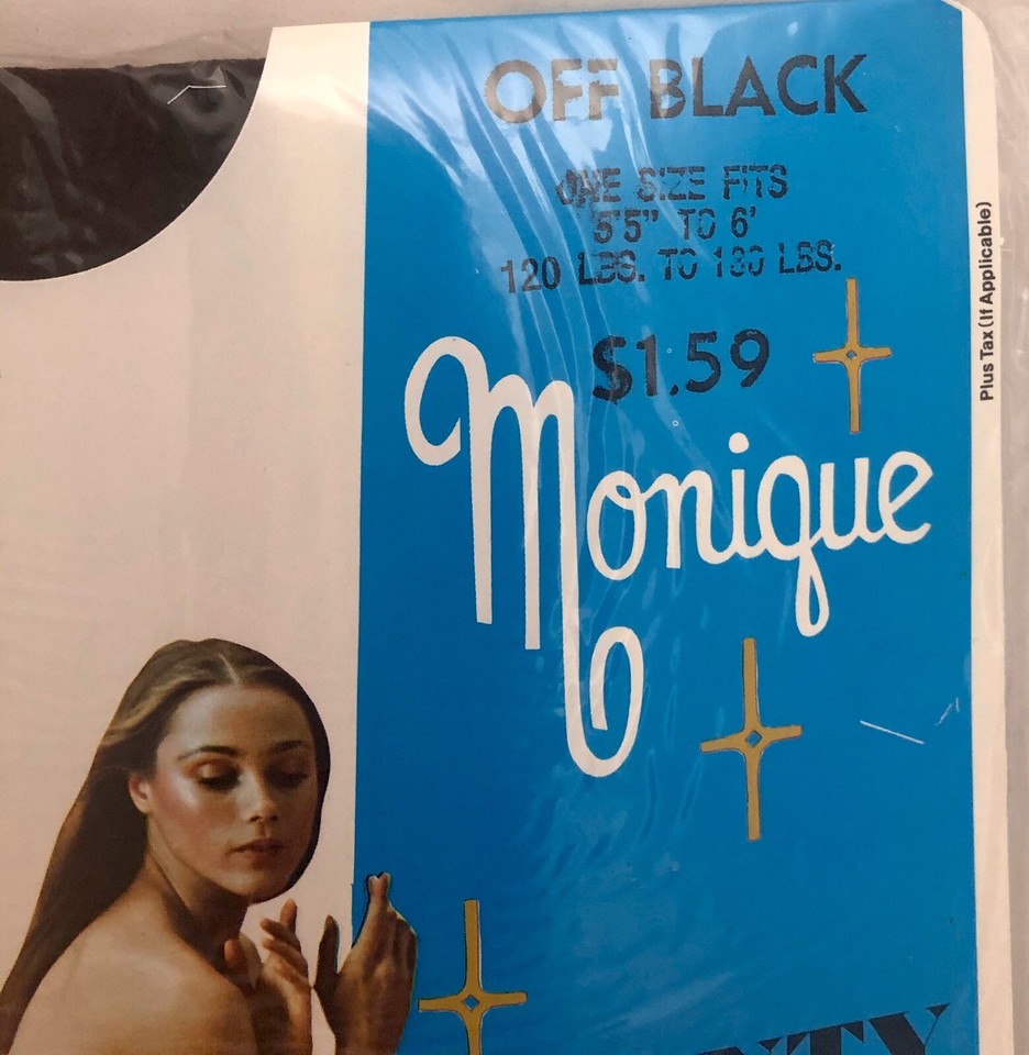 2 Pair Vtg Monique Sheer Off Black Extra Tall Nylon Panty Hose Stockings NOS | eBay