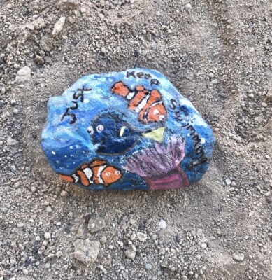 Nemo & Dory Painted Rock About 4” x 4 1/2” Home Decor Garden | eBay