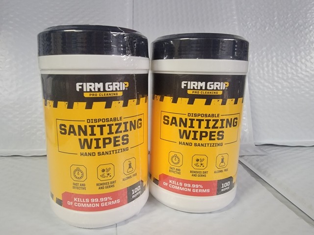 Firm Grip Pro Cleaning Disposable Hand Sanitizing Wipes 2pack (200 ...