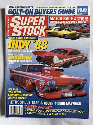 1988 December Super Stock & Drag Illustrated Magazine Close Look At ...