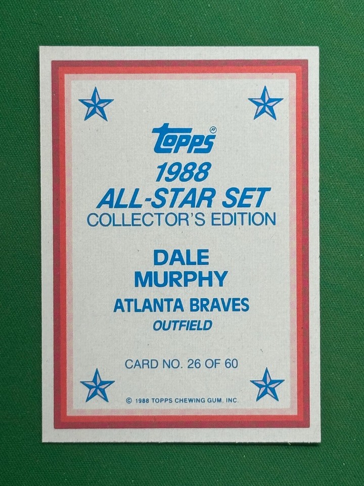 1988 Topps Baseball 1988 All-Star Set Collector's Edition Glossy #26 ...