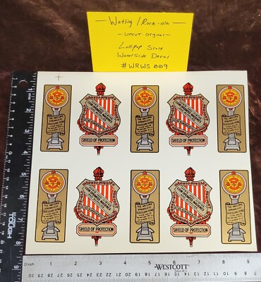 UNCUT SHEET OF WATLING DECALS ANTIQUE SCALE & COIN MACHINE DECALS # ...