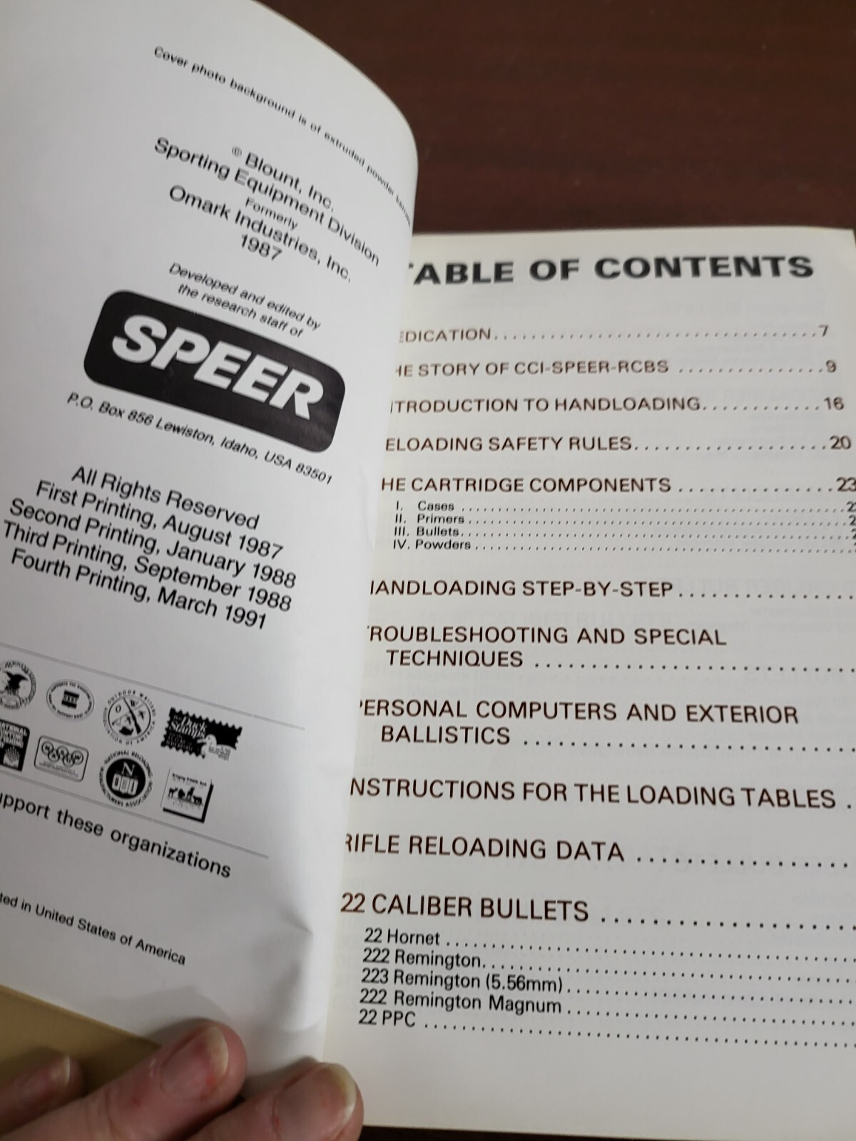 Book - Speer Reloading Manual No. 11 for Rifle & Pistol #2686 | eBay
