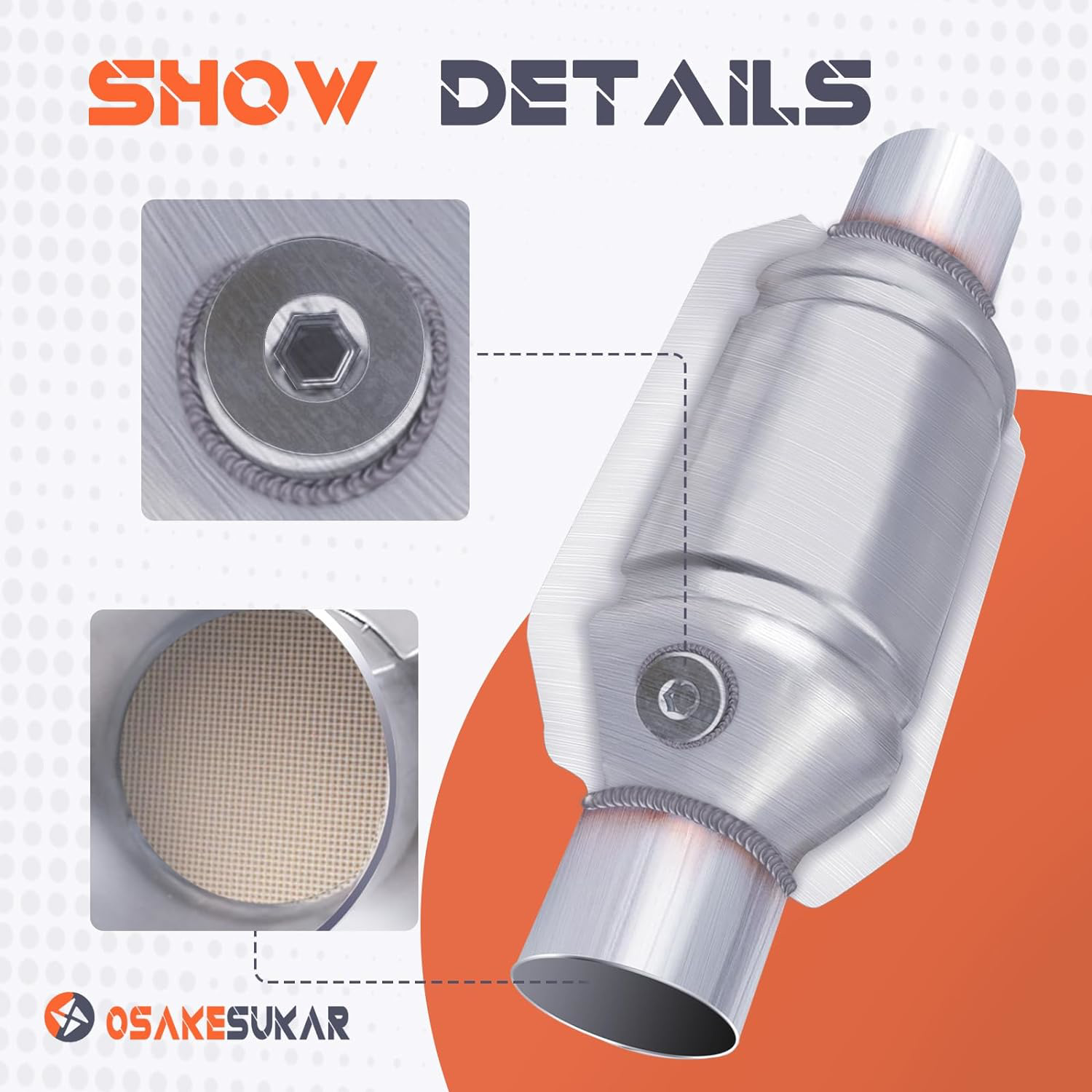 3 Inch Universal Catalytic Converter 3" Inch Inlet/Outlet,2 Pack High ...