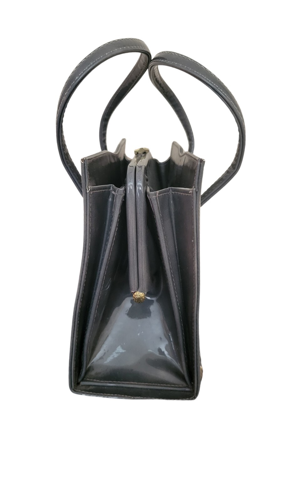 Vintage Verdi Gray Patent Leather Purse Handbag - Gem