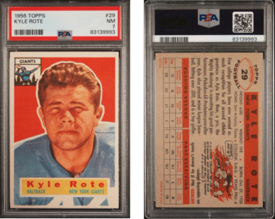 1956 Topps # 29 Kyle Rote New York Giants HOF PSA 7 NM | eBay