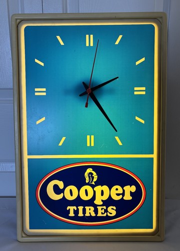 Cooper Tires Vintage Lighted, Plastic Clock Sign--Works! | eBay