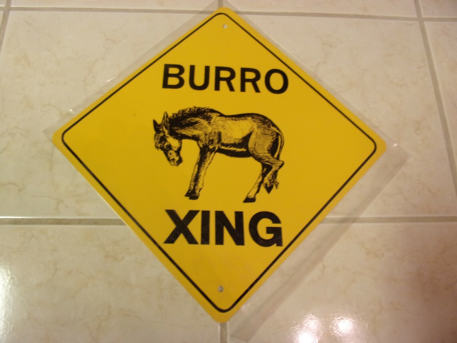 BURRO XING Aluminum Novelty Amber Sign 17" X 17" DIAGONAL SIGN ...